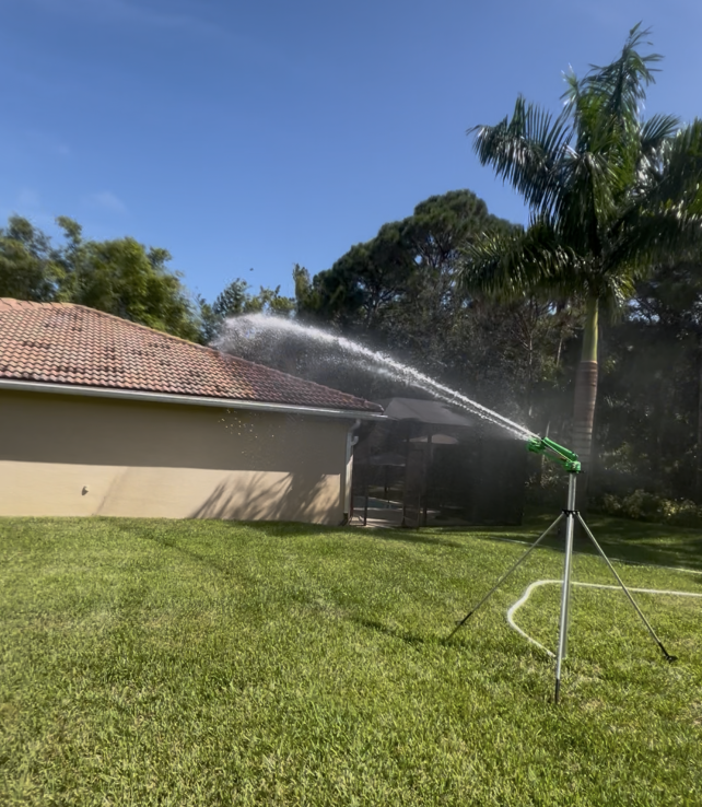 Water Cannon Wildfire Defense Sprinkler Gun and Heavy Duty Tripod